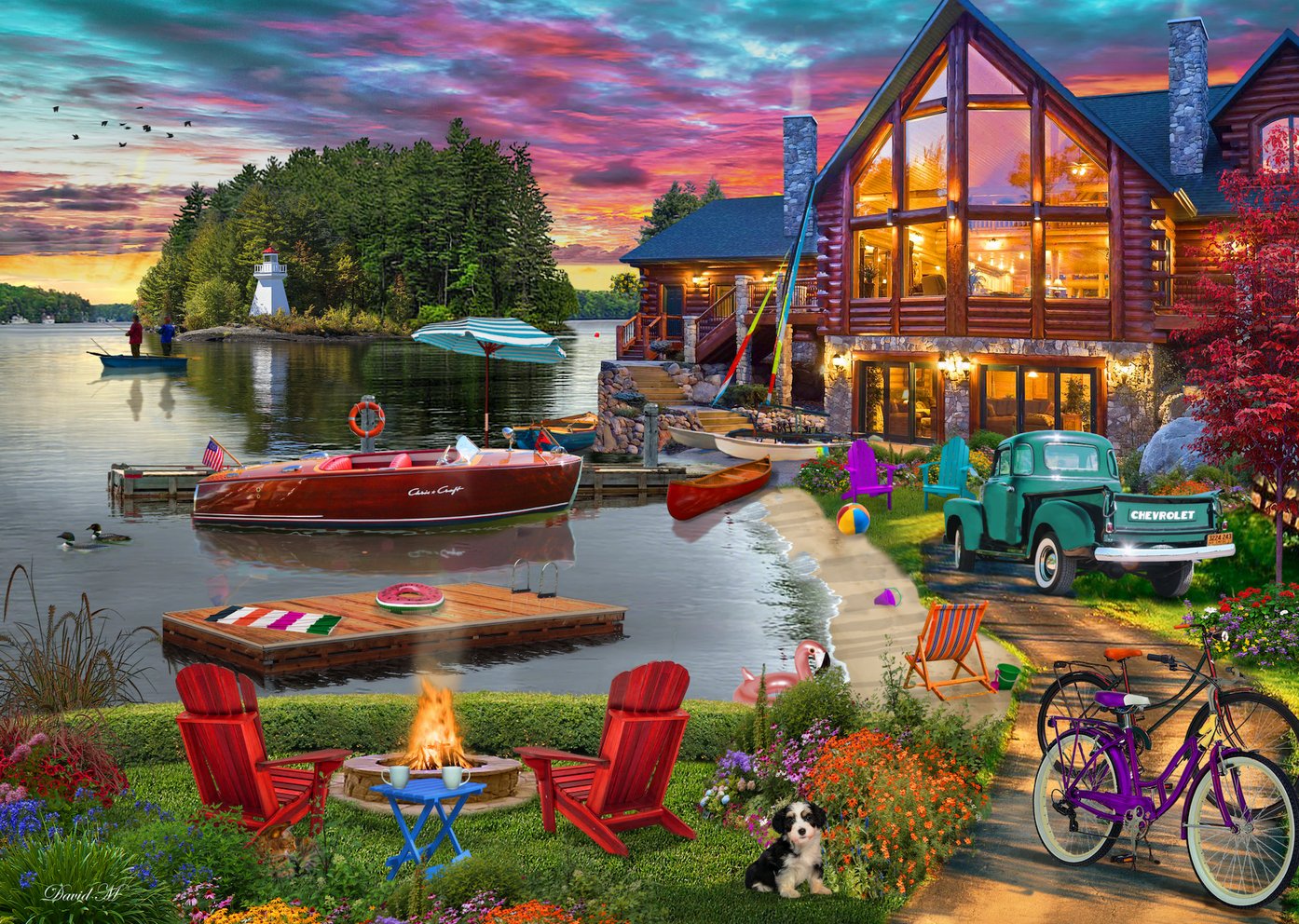 Solve Life by the lake fun! jigsaw puzzle online with 130 pieces