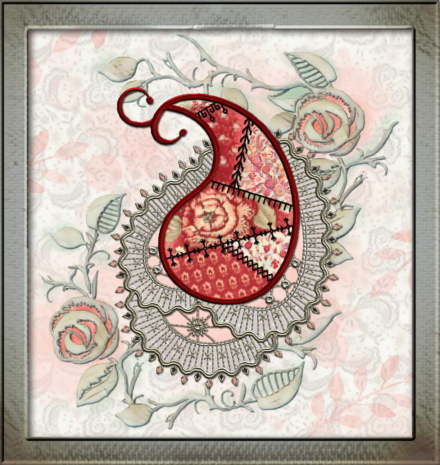 Solve Crazy Red Paisley jigsaw puzzle online with 156 pieces