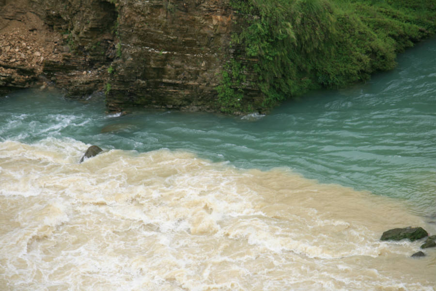 Solve Water of two colors, confluence of rivers, Pokhara, Nepal jigsaw ...