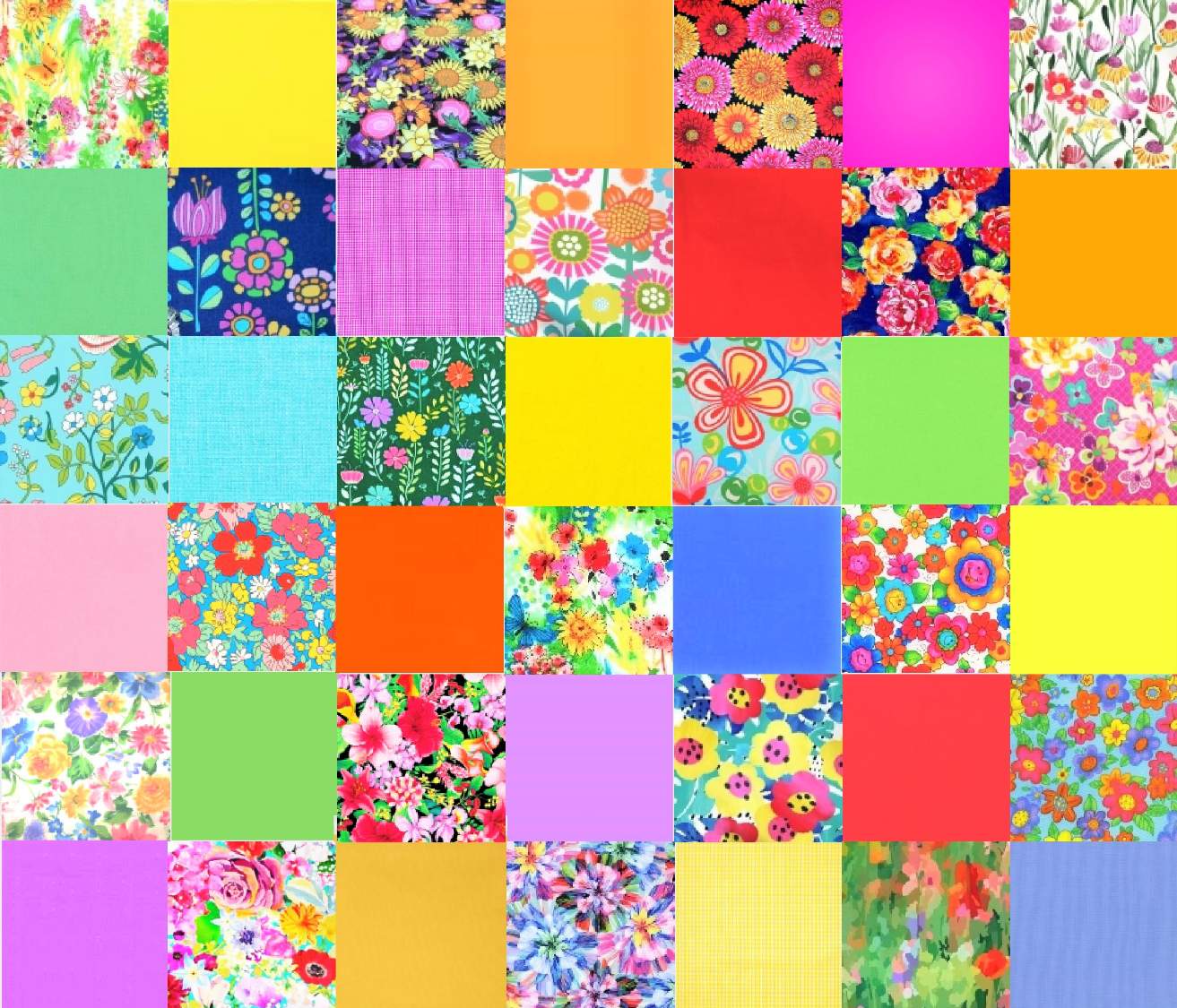 Solve PATCHWORK FLORAL COLORBLOCK jigsaw puzzle online with 72 pieces