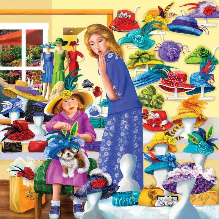 Solve Vintage Hat Shop (1007) jigsaw puzzle online with 81 pieces