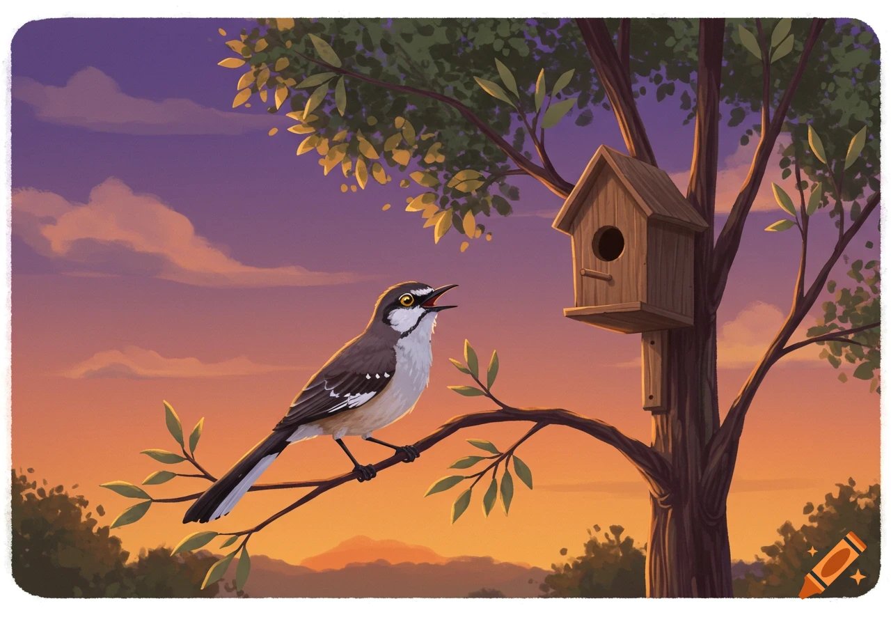 Solve Happy mockingbird in a tree singing a song jigsaw puzzle online ...