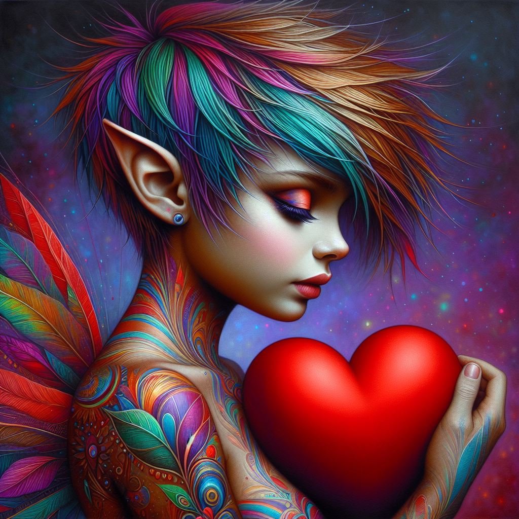 Solve Valentine's Day beautiful Pixie jigsaw puzzle online with 64 pieces