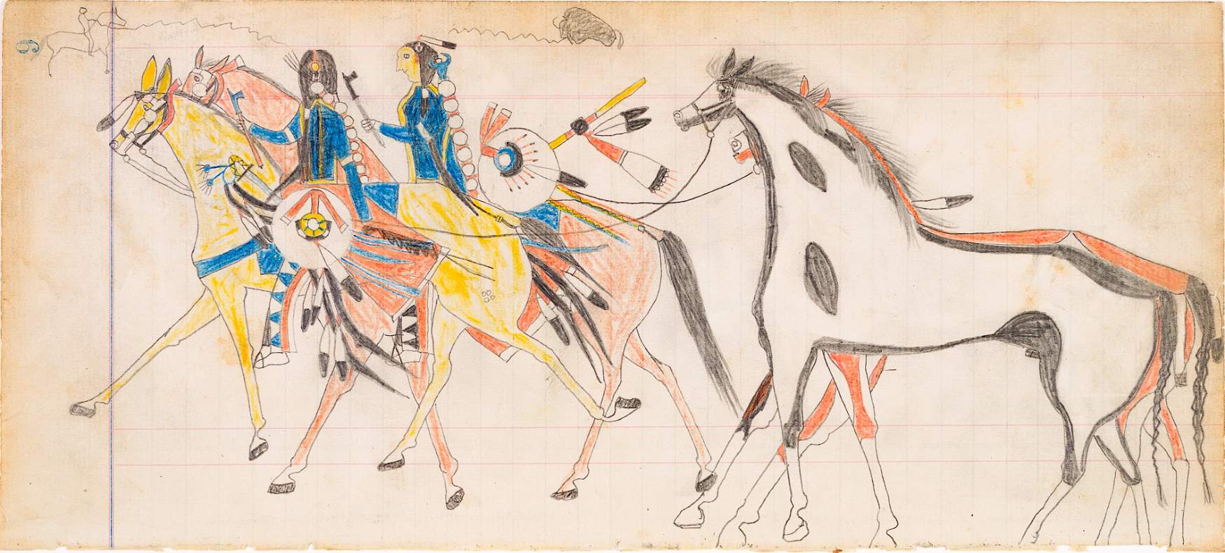 Solve Two Riders Leading Horses (Henderson Ledger Artist B), Frank ...