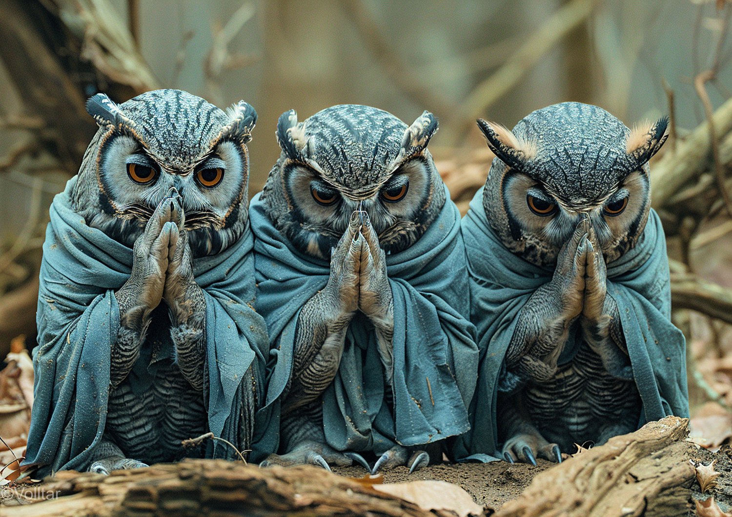 Solve Wacky Wednesday 36 - Owl Monks jigsaw puzzle online with 12 pieces