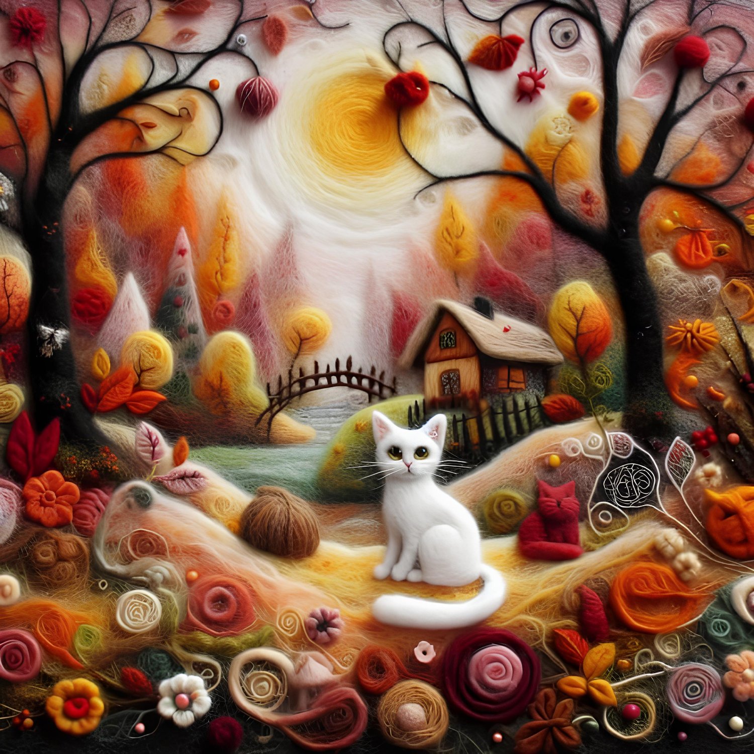 Solve Beyaz Kedili Ev jigsaw puzzle online with 169 pieces