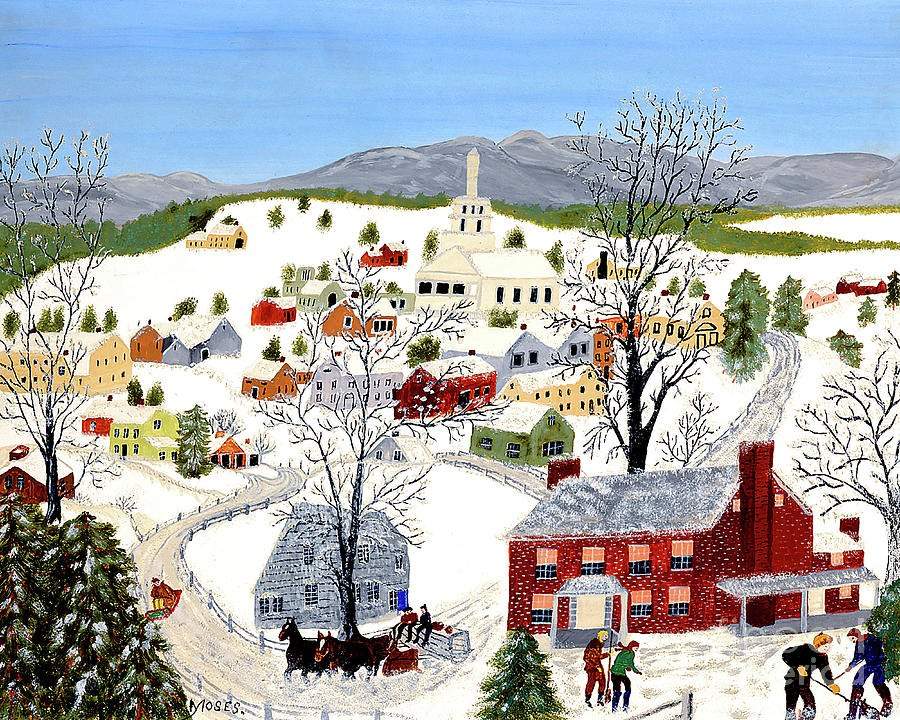 Solve Grandma Moses Painting jigsaw puzzle online with 99 pieces