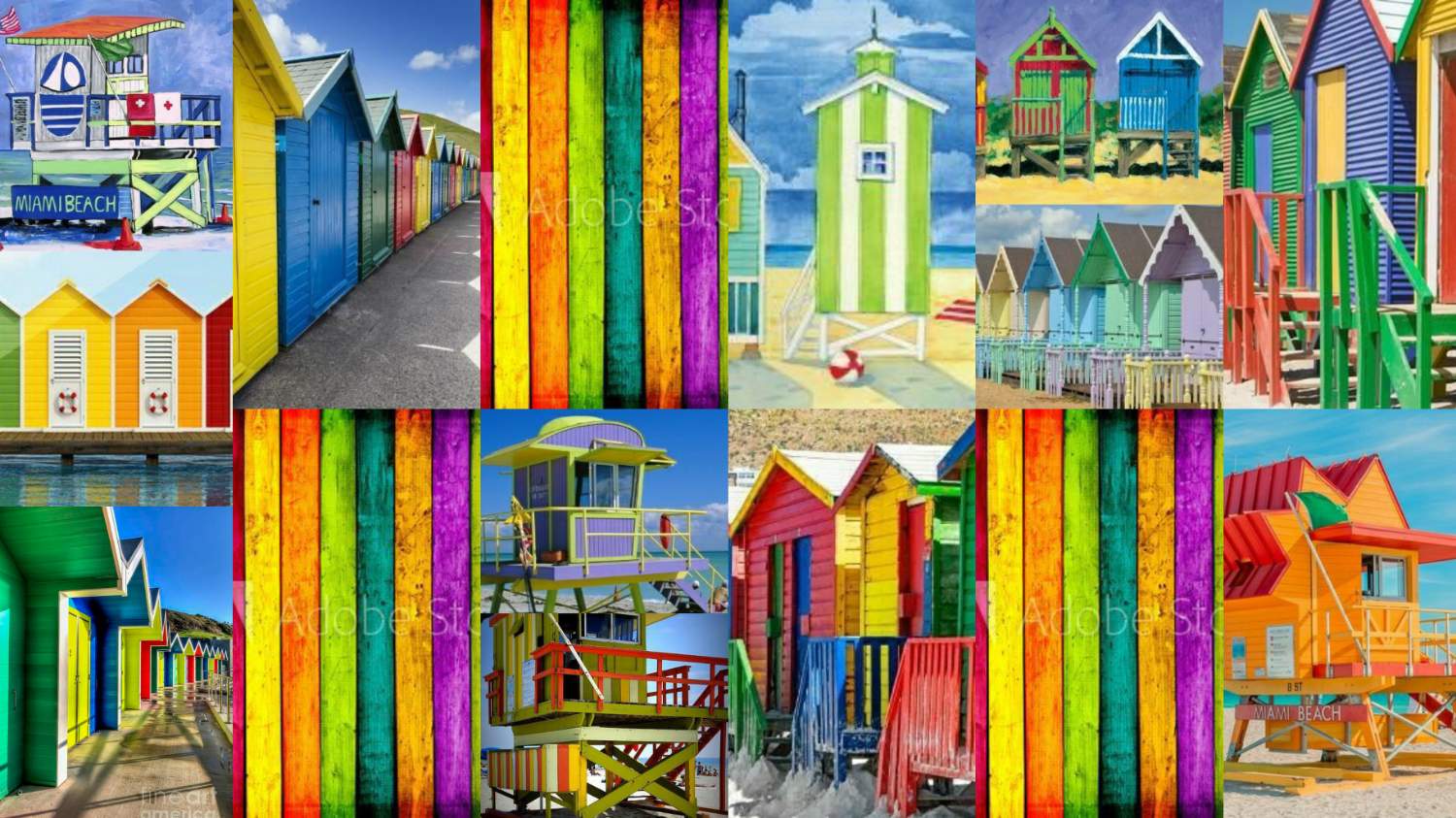 Solve Beach Huts & Life Saver's jigsaw puzzle online with 84 pieces