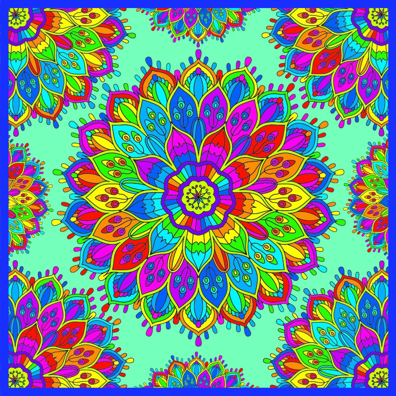 Jigsaw Puzzle | 100 pieces | Mandala Rainbow Jade 2 | Jigidi