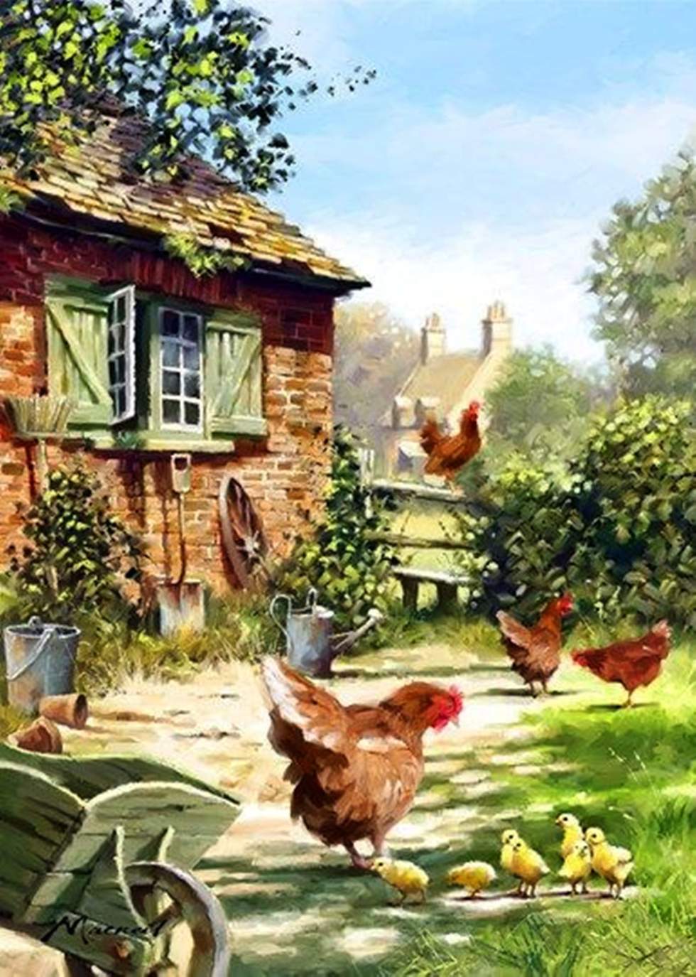 Solve Chickens and Hens jigsaw puzzle online with 88 pieces