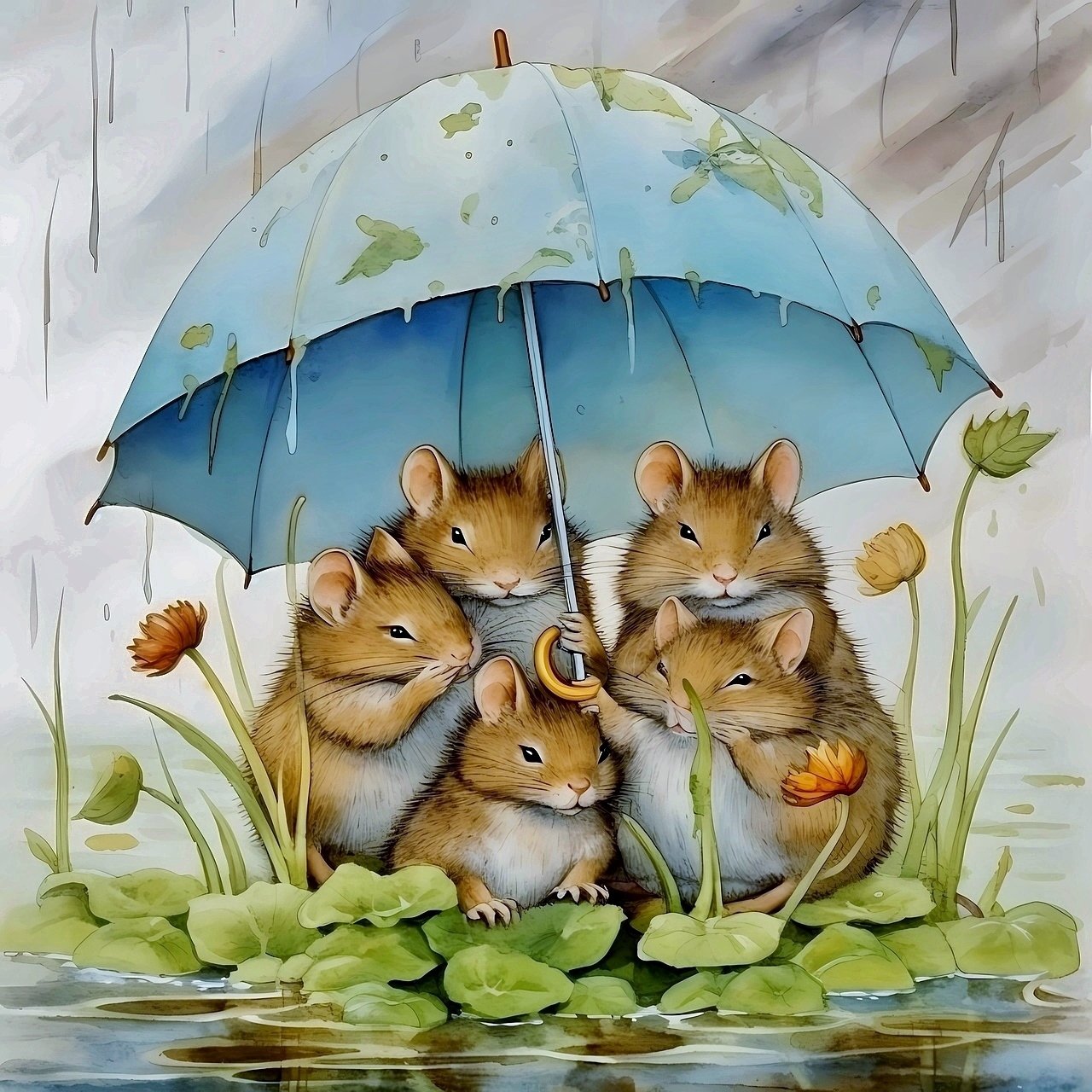 Solve April Showers Bring May Flowers, resizable 9 to 483 pieces jigsaw puzzle online with 64 pieces