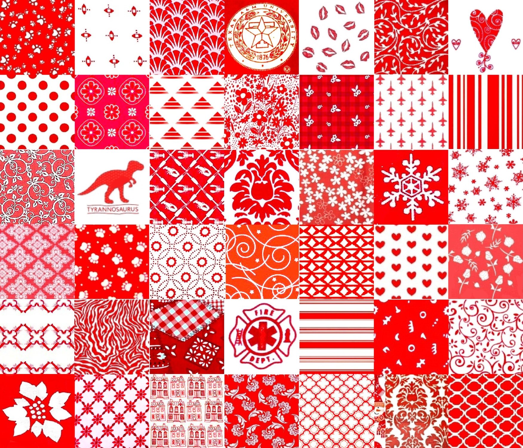 Solve PATCHWORK RED AND WHITE 3 jigsaw puzzle online with 255 pieces