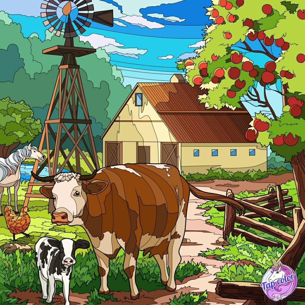 Solve PUZZLE - Cow With New Calf jigsaw puzzle online with 81 pieces
