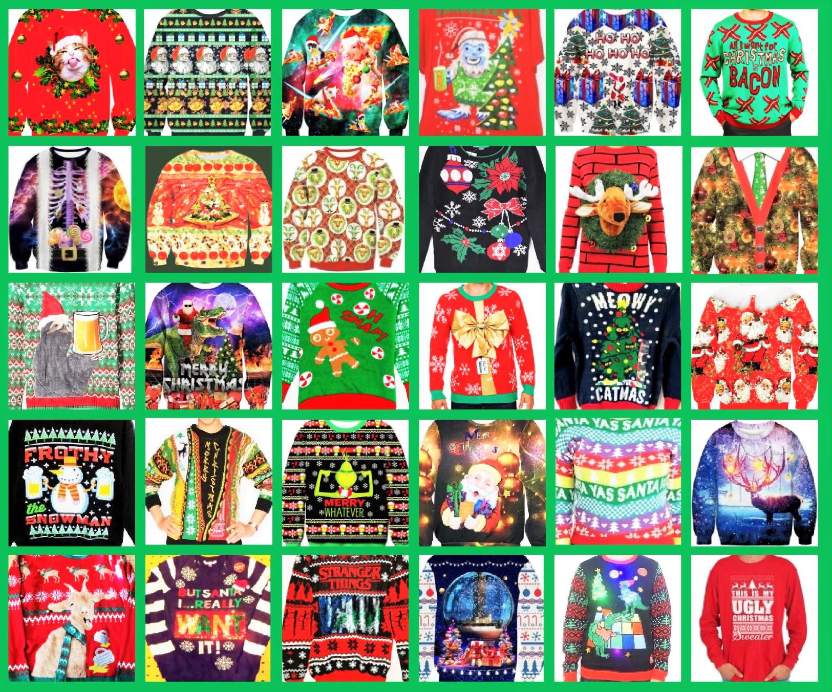 Solve UGLY CHRISTMAS SWEATERS jigsaw puzzle online with 143 pieces
