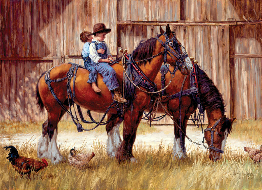 Solve "Back to the Barn"-Jim Daly jigsaw puzzle online with 88 pieces