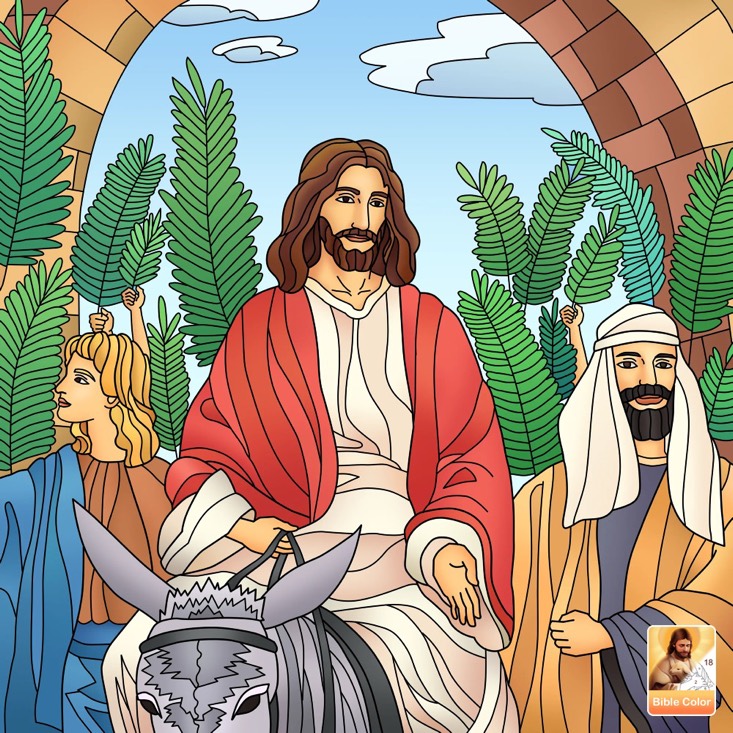 Solve April 2--Palm Sunday jigsaw puzzle online with 16 pieces