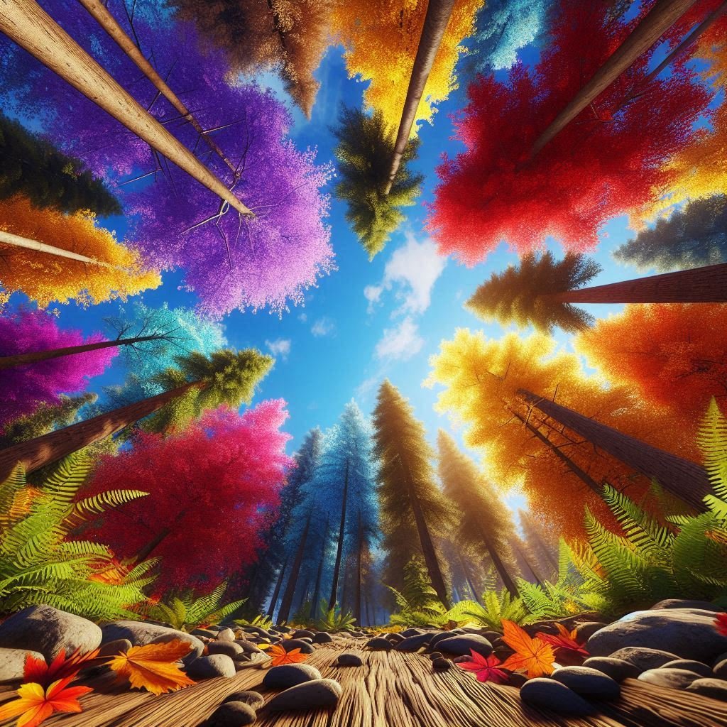 Solve Fall Trees jigsaw puzzle online with 49 pieces