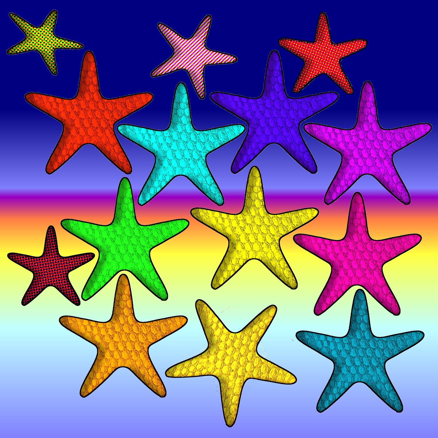 Solve STARFISH FAMILY jigsaw puzzle online with 225 pieces