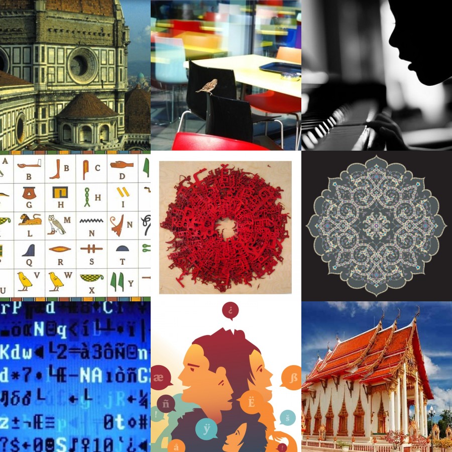 Solve language and symbol jigsaw puzzle online with 225 pieces