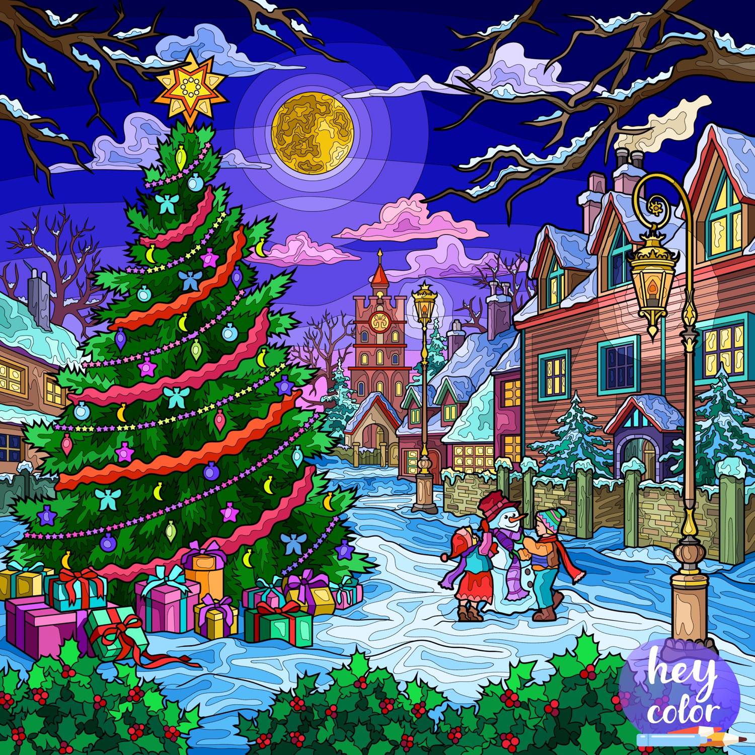 Solve Festive Village jigsaw puzzle online with 256 pieces
