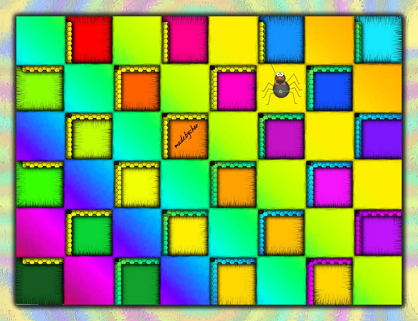 Solve EEEEK- a Spider... jigsaw puzzle online with 12 pieces