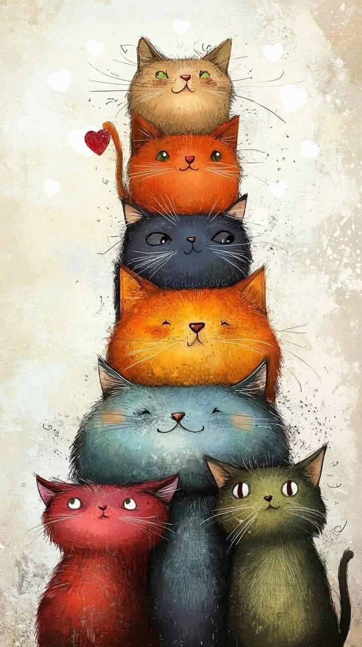 Solve 7 cats jigsaw puzzle online with 104 pieces