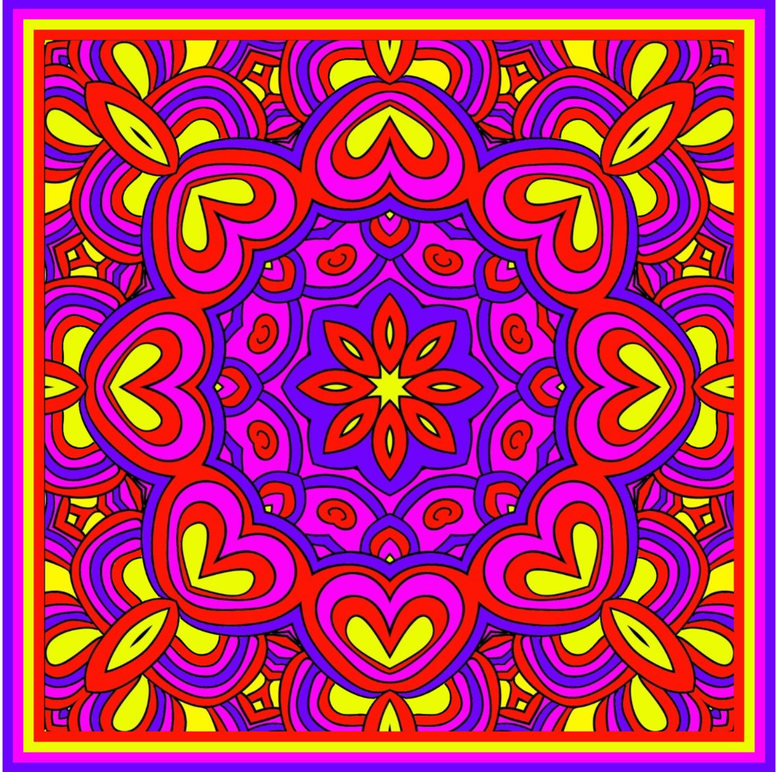 Jigsaw Puzzle | 16 pieces | a Mandala Heart Square 2 | Jigidi