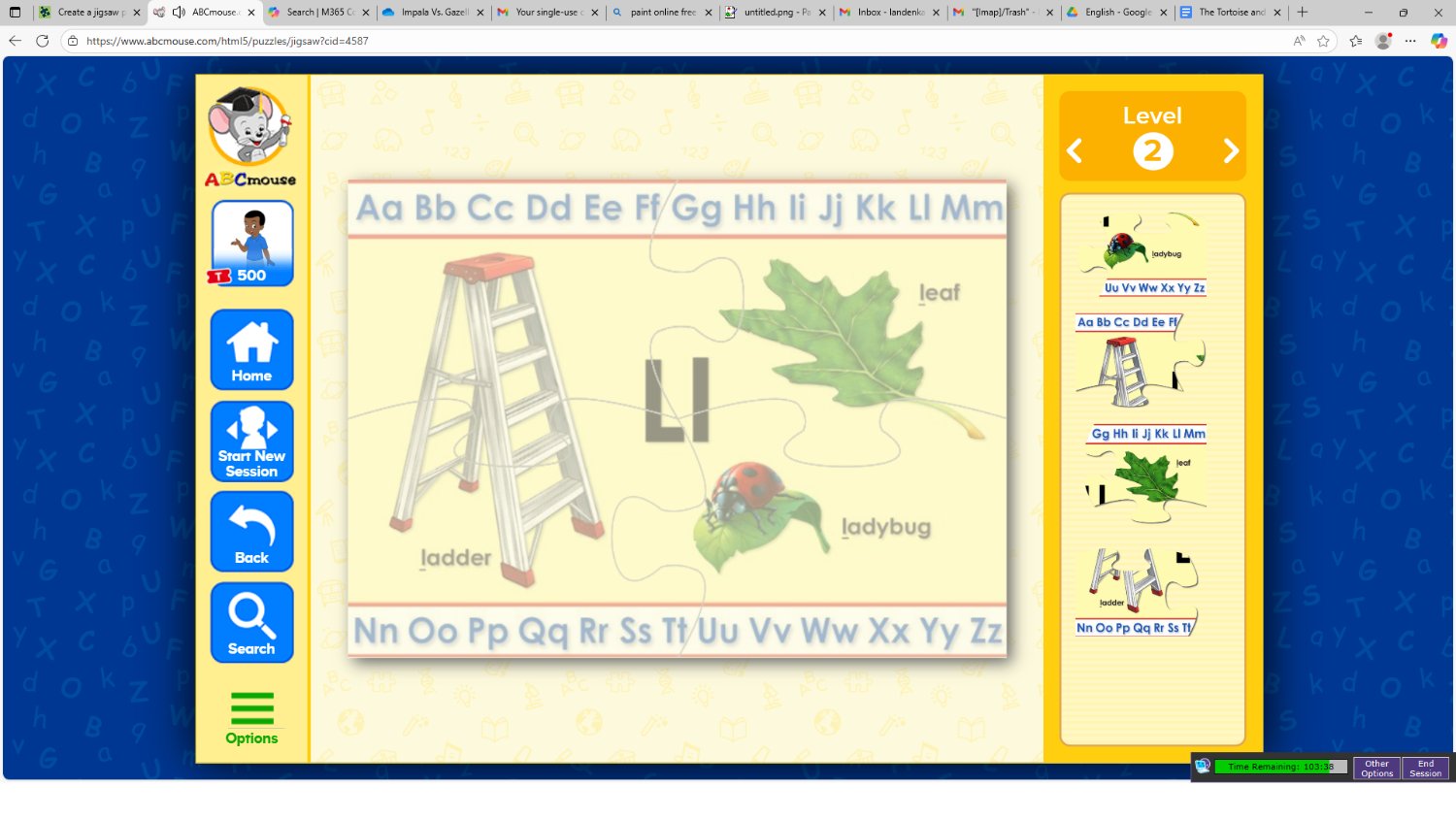 Solve Ll Words jigsaw puzzle online with 15 pieces