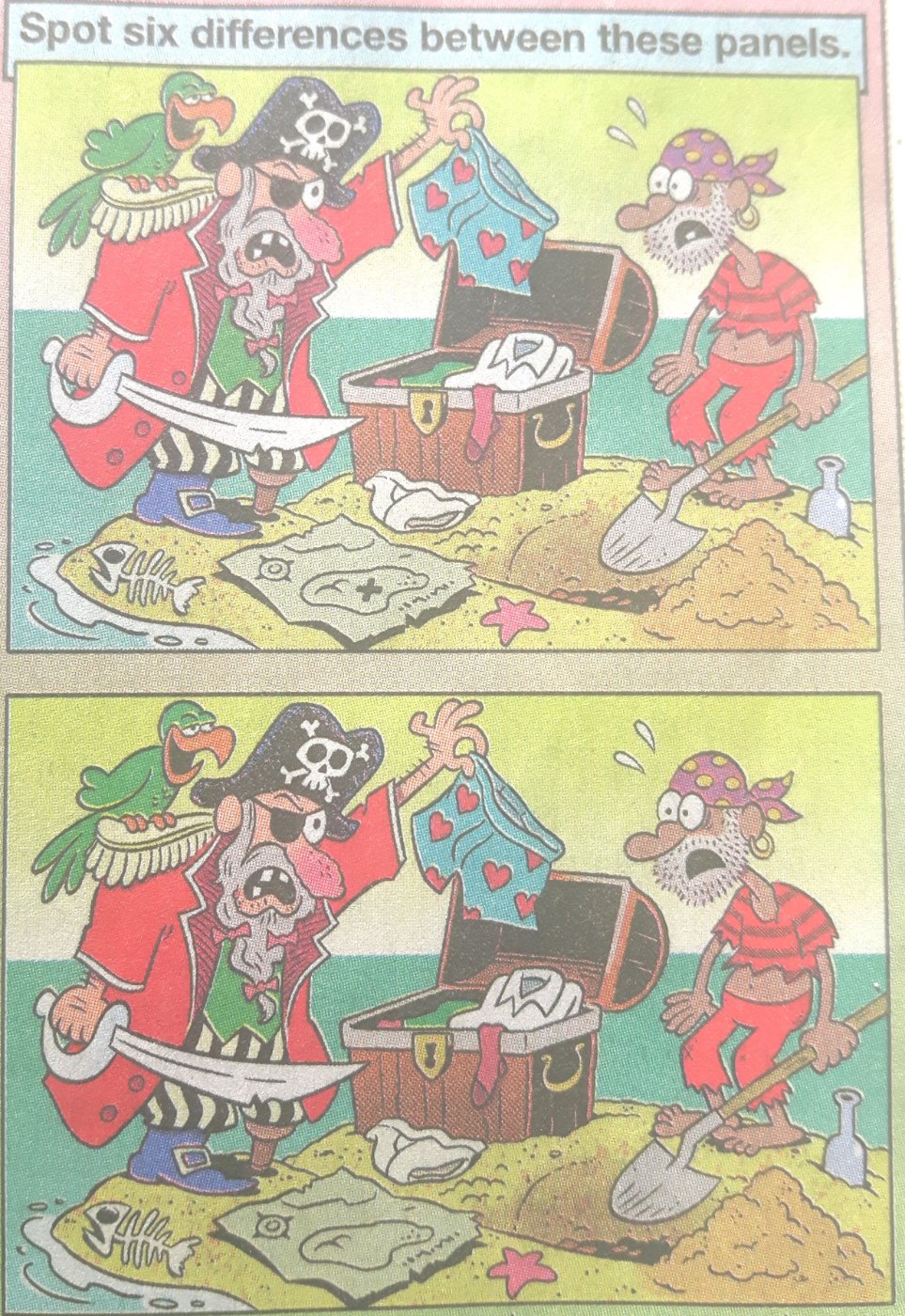 Solve Spot the 6 Differences jigsaw puzzle online with 35 pieces
