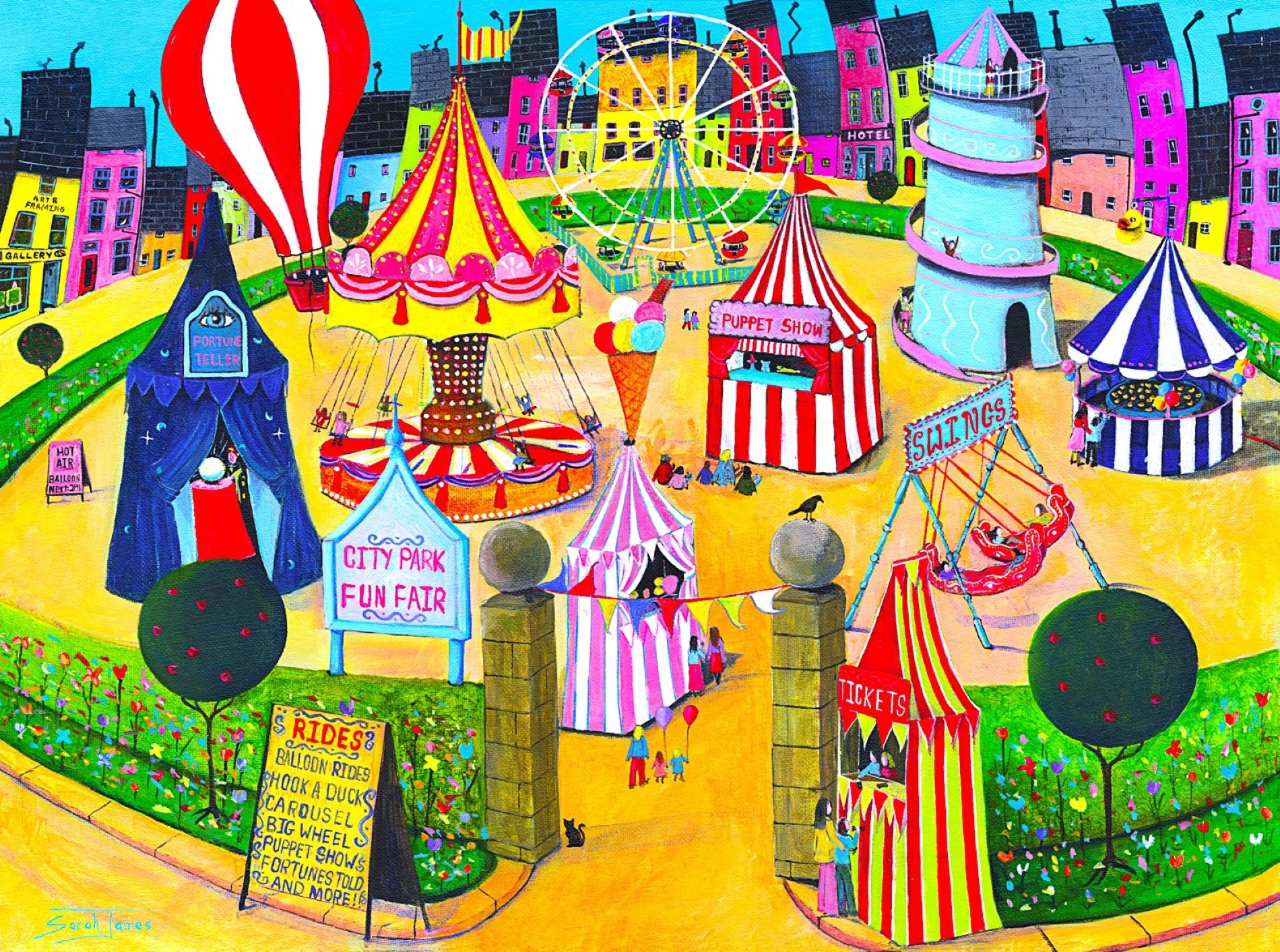Solve City Park Fun Fair jigsaw puzzle online with 130 pieces