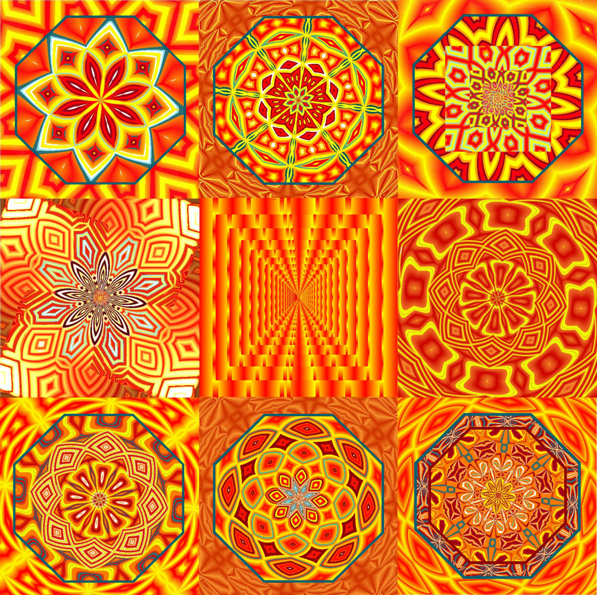 Solve Red-Orange Octo Fun larger jigsaw puzzle online with 225 pieces