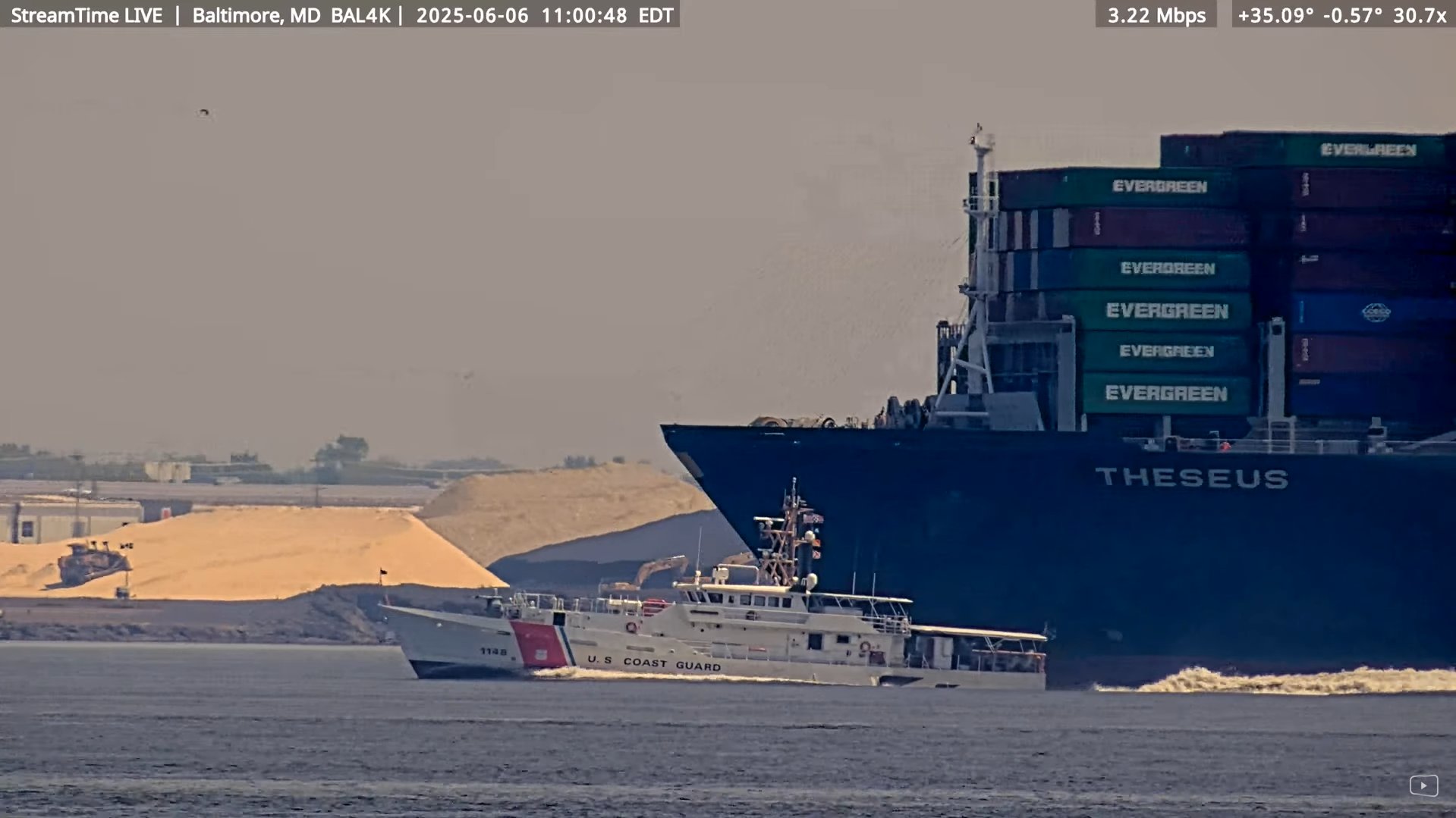 Solve USCG Pablo Valent passing Container ship Theseus, 2025-06-06 ...