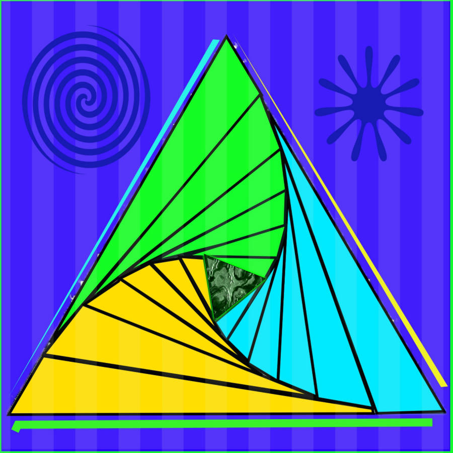 Solve Iris Folding Triangle jigsaw puzzle online with 49 pieces