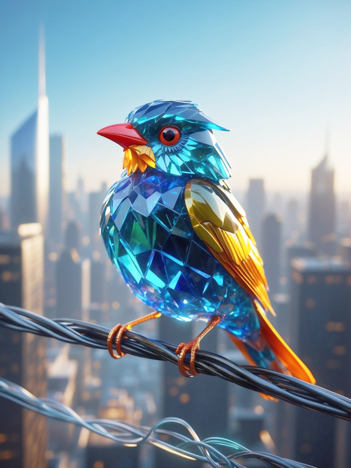 Solve A colorful bird made of translucent crystal perched on an ...