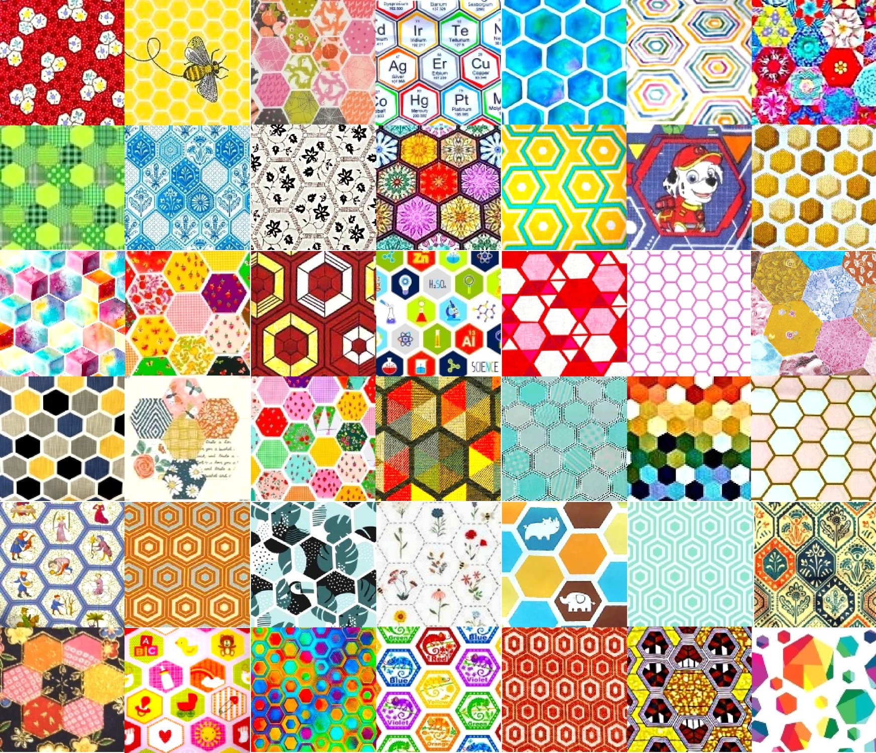 Solve PATCHWORK HEXAGONS 14 jigsaw puzzle online with 378 pieces