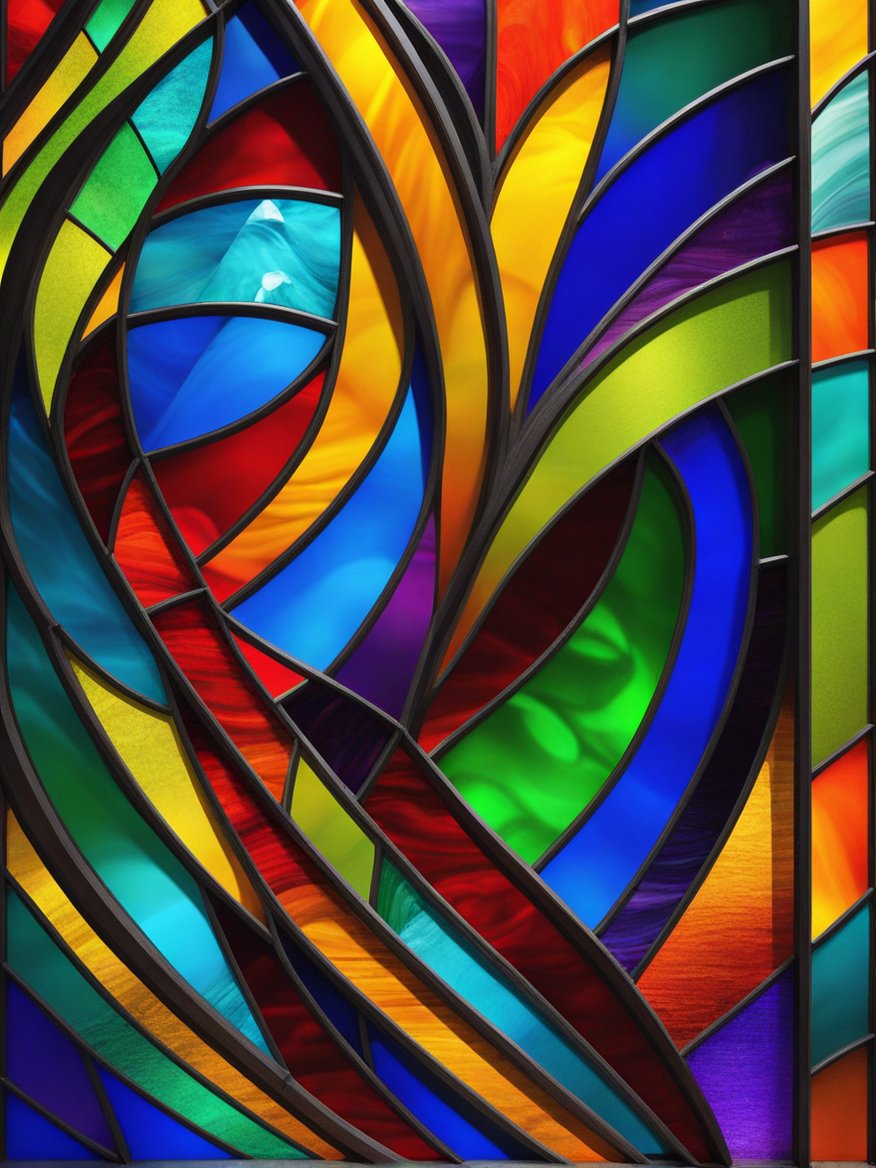 Solve Entwined Colors Window jigsaw puzzle online with 63 pieces