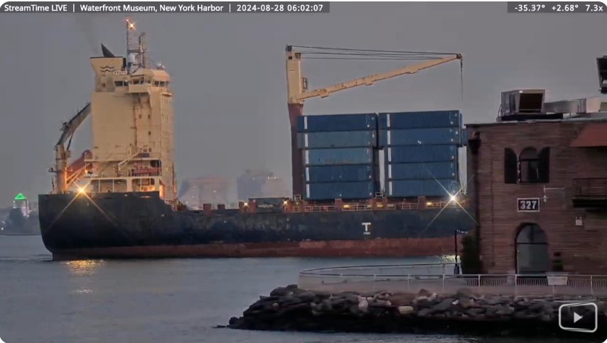 Solve Container Ship Erato in New York Harbour jigsaw puzzle online ...