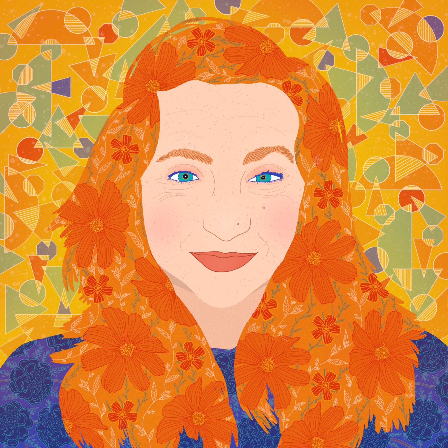 Solve Molly Self Portrait jigsaw puzzle online with 196 pieces