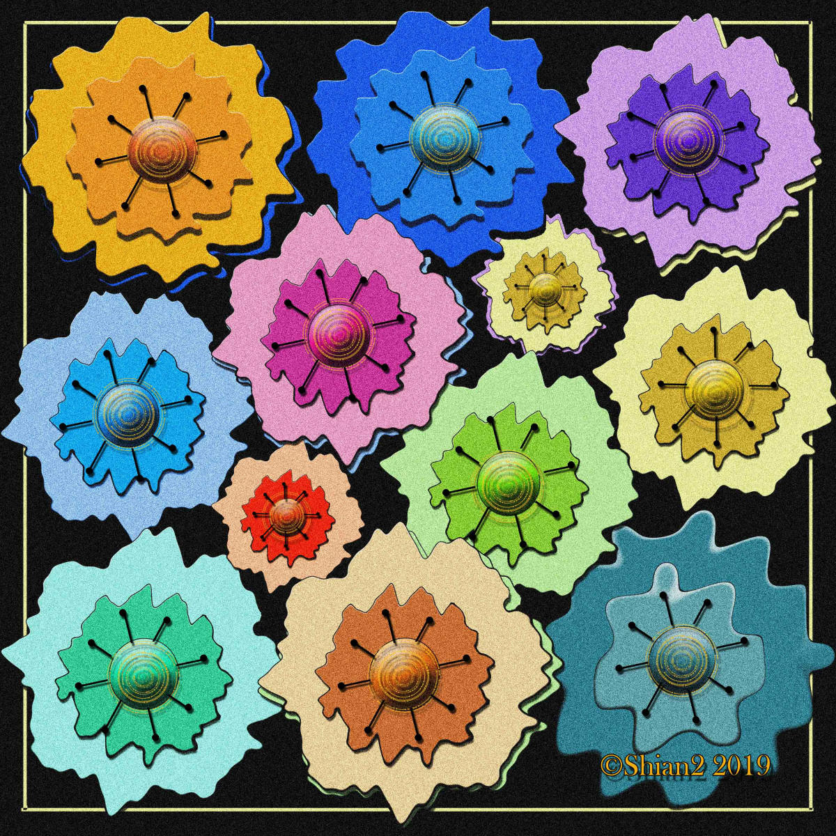 Solve One Dozen Scraggly Flowers jigsaw puzzle online with 225 pieces