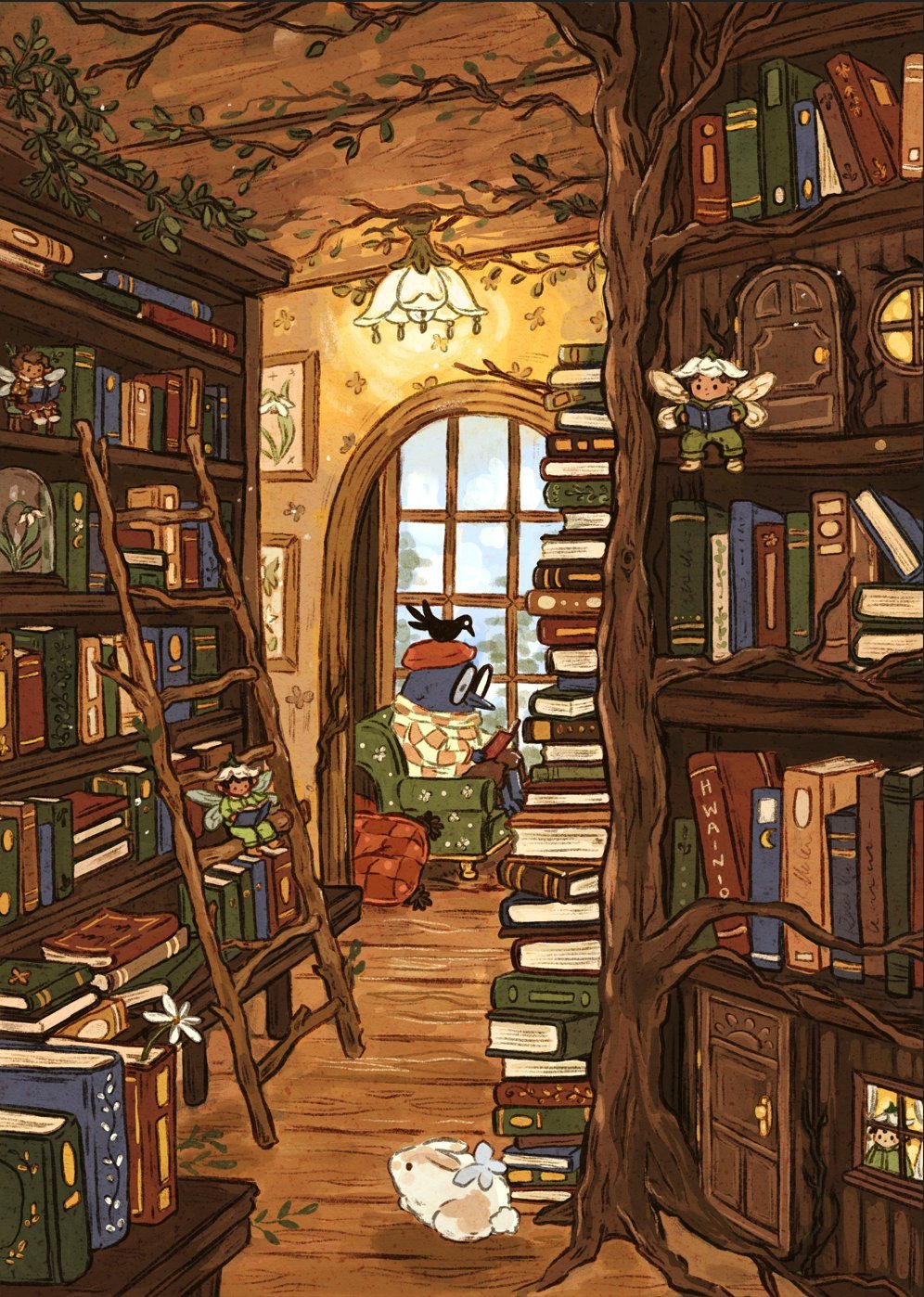 Solve "Deep in the Whispering Wood Library we read our books~" by ...