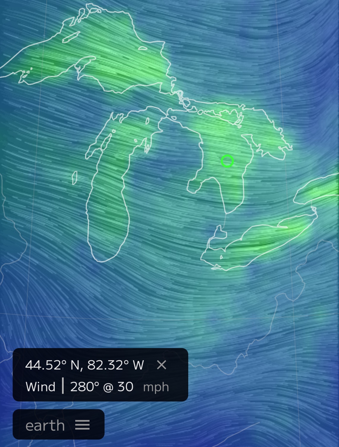 Solve Wind Map, 14:30, November 3, 2025 jigsaw puzzle online with 63 pieces