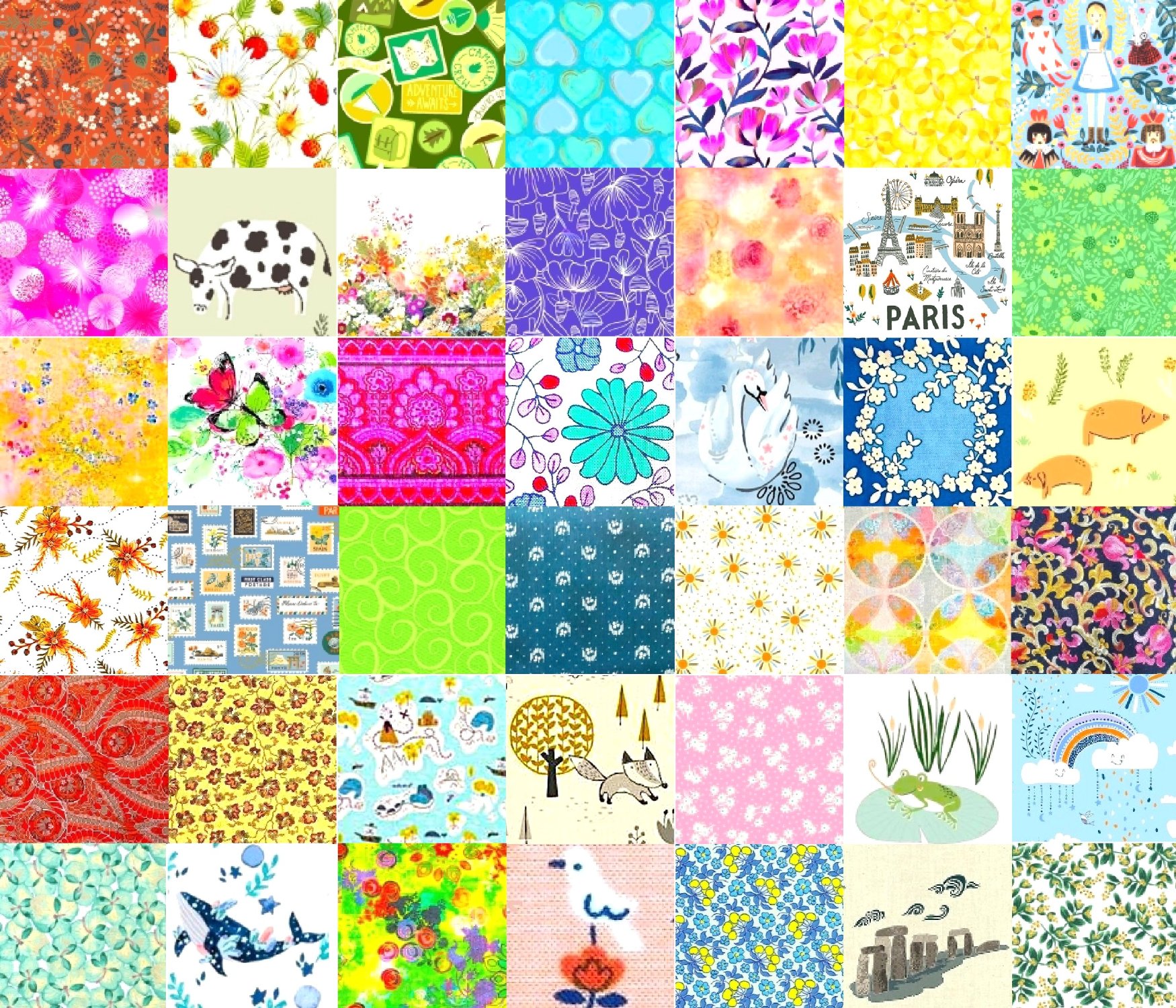 Solve PATCHWORK RJR FABRICS 4 jigsaw puzzle online with 72 pieces