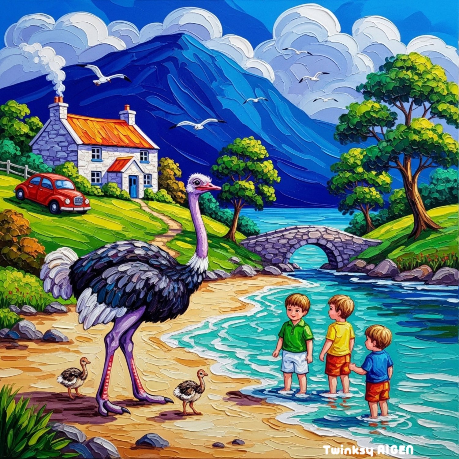 Jigsaw Puzzle | 100 pieces | Emu And Chicks Come For A Visit. From 9 ...