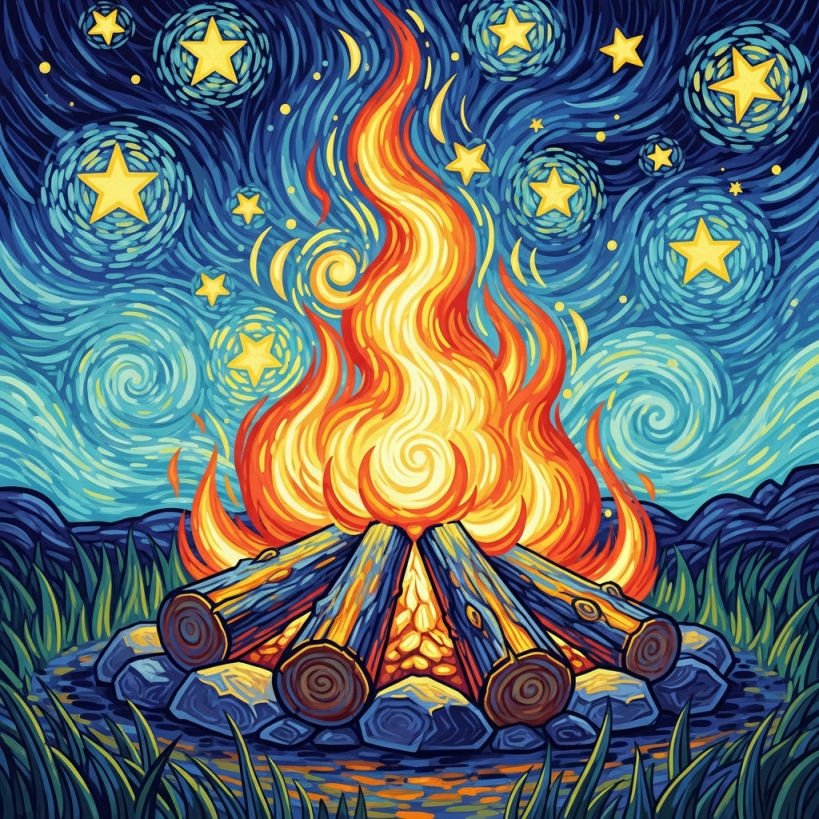 Solve Bonfire At Night. jigsaw puzzle online with 100 pieces