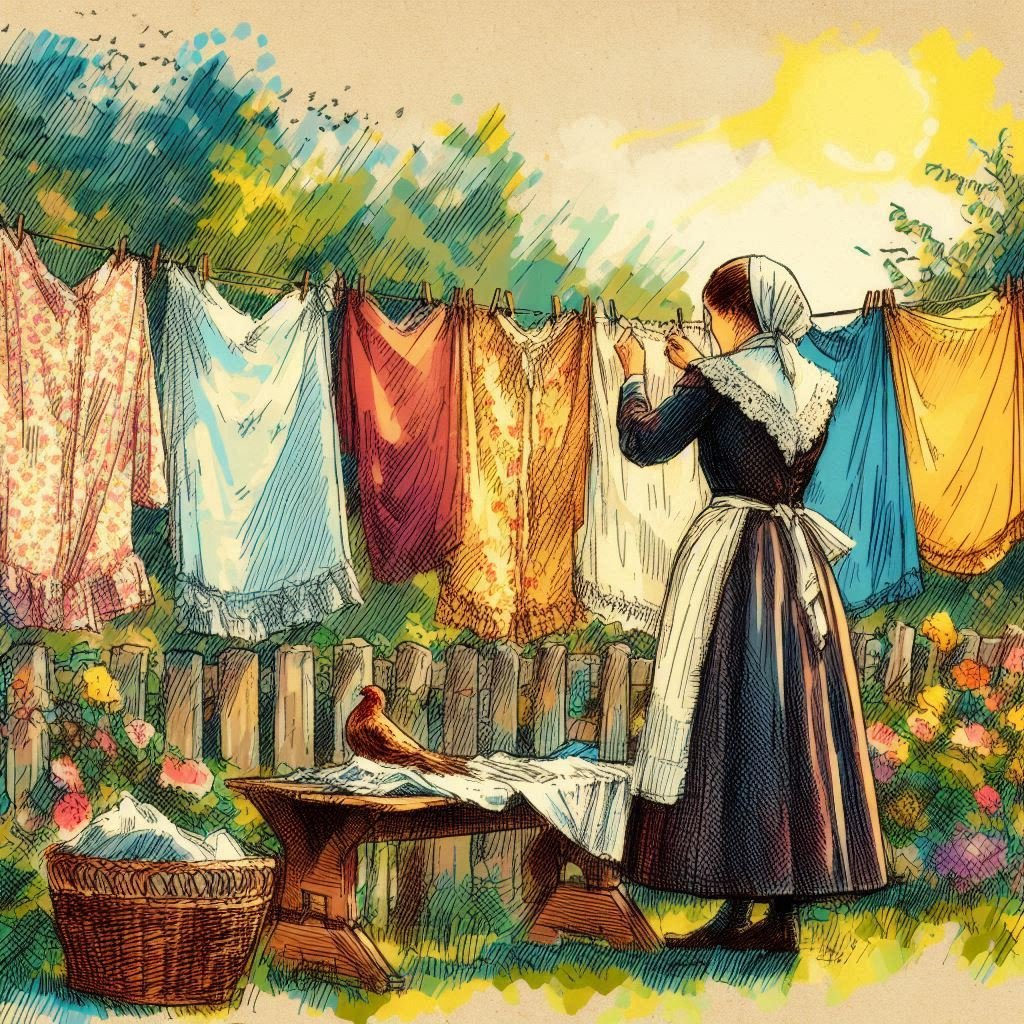 Solve Laundry day (resizable 9 to 306 pieces) jigsaw puzzle online with ...