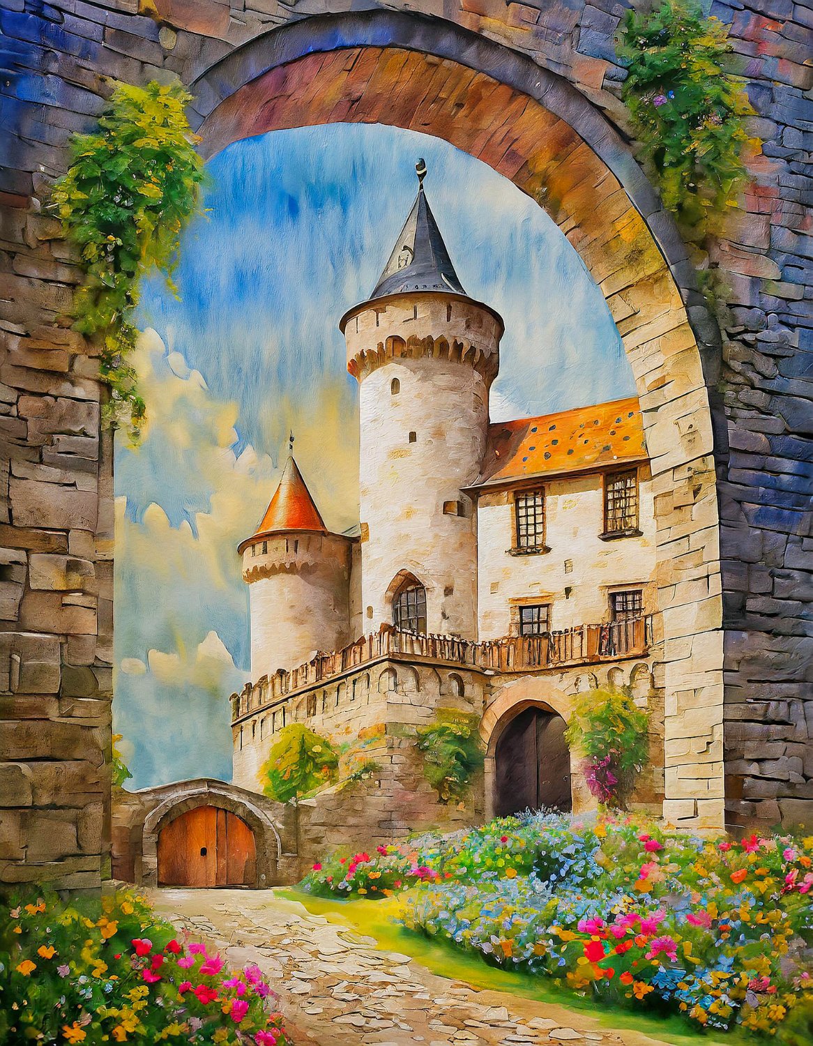 Solve Castle Archway, resizable 12 to 525 pieces jigsaw puzzle online ...