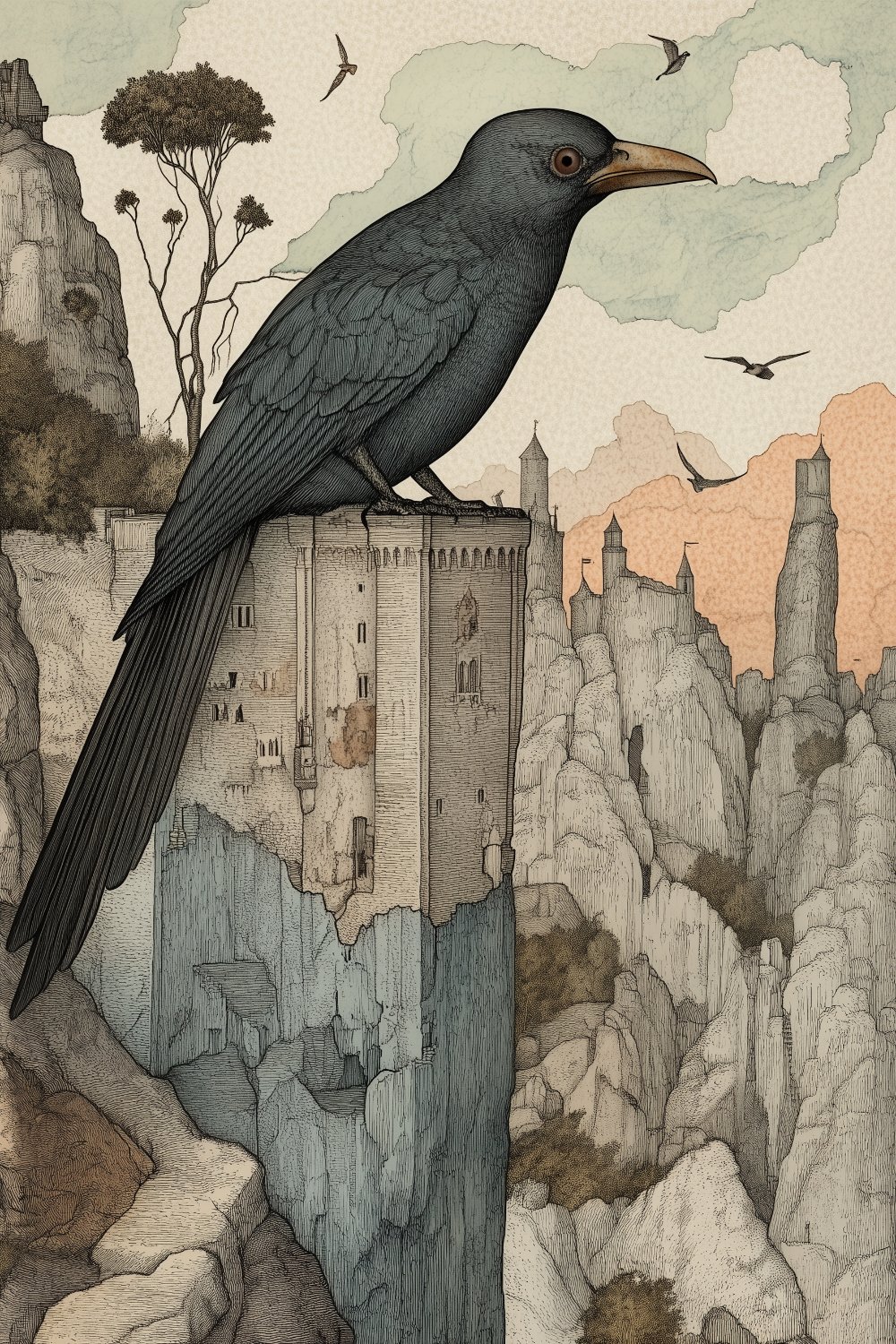 Solve Corvid cliffscape jigsaw puzzle online with 600 pieces