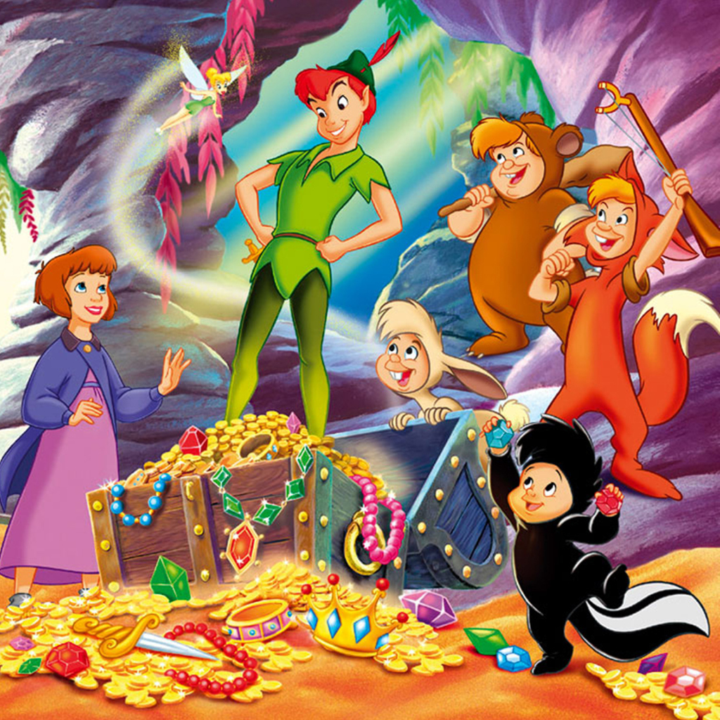 Solve Peter Pan finds treasure chest jigsaw puzzle online with 225 pieces