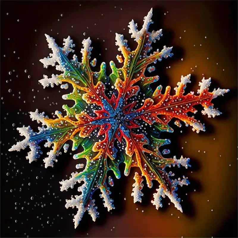 Solve Colored Snowflake jigsaw puzzle online with 25 pieces