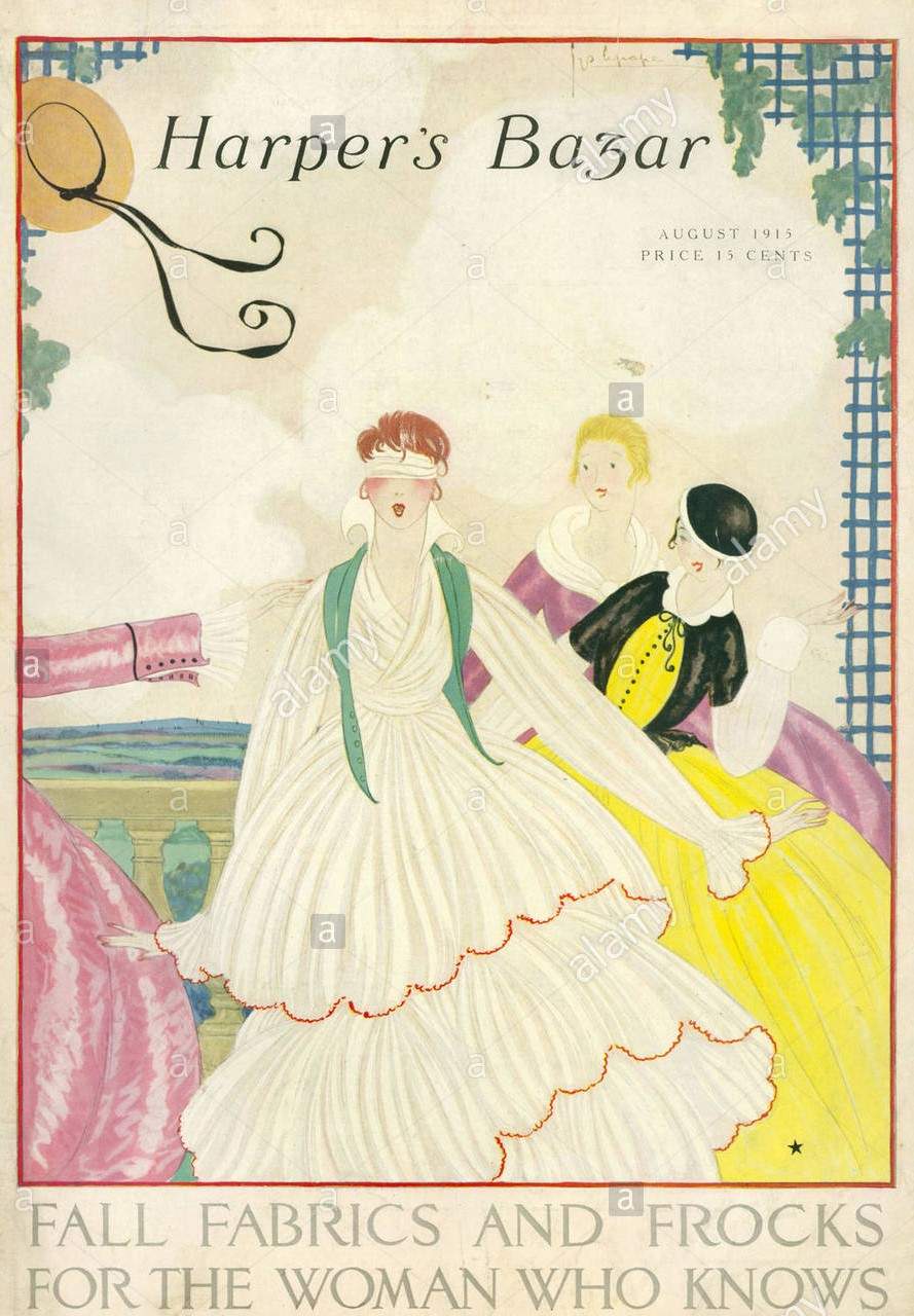 Solve 1910s Harper's Bazar Magazine Cover jigsaw puzzle online with 88 ...